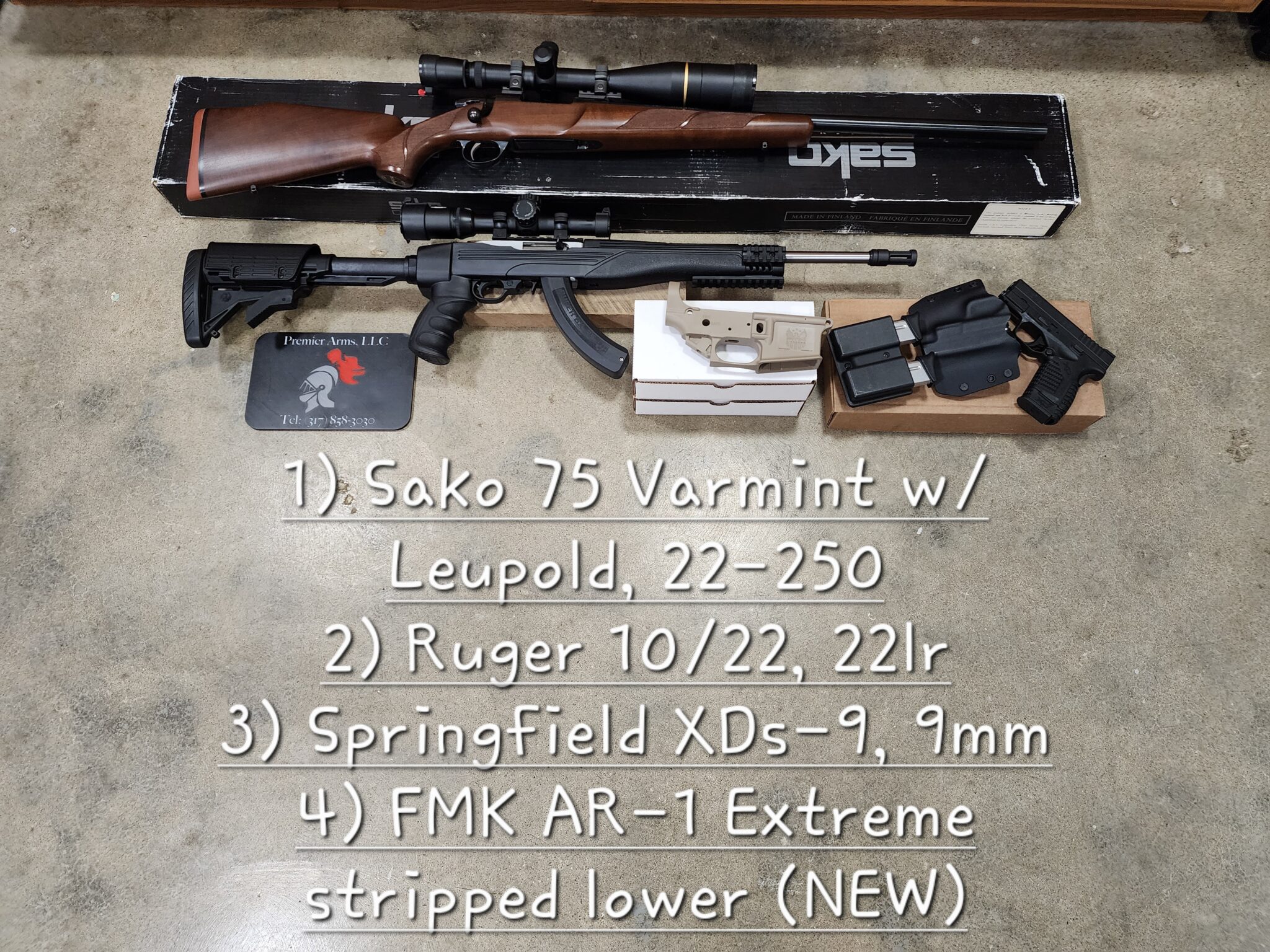 Sako 75, Ruger 10/22, Springfield XDs-9, FMK AR-1 Extreme Lower ...