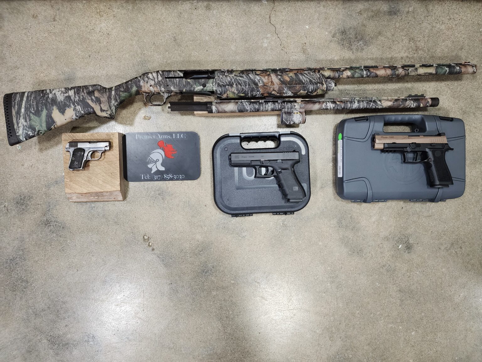 1) Mossberg 935 Turkey/Field Combo, 12 Ga, 2) Sig Sauer P320XF VTAC ...