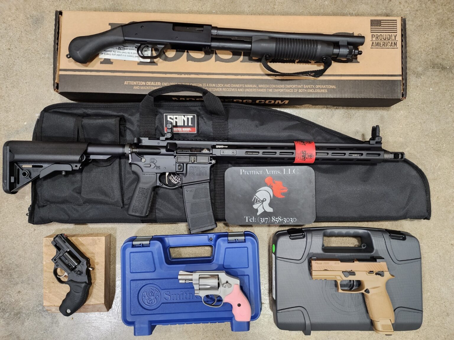 Mossberg 590 Shockwave, Springfield Saint Victor, Sig Sauer P320CA-M18 ...