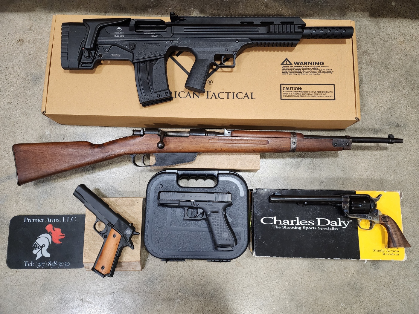 ATI Bulldog, Terni Carcano, Charles Daly 1873, Glock 22 Gen 5 MOS, Rock ...